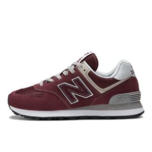 new balance women's 574 core sneaker, burgundy/white, 10.5