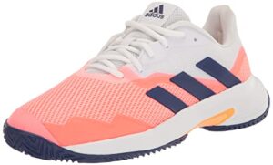 adidas women's courtjam control tennis shoe, acid red/legacy indigo/turbo, 7.5