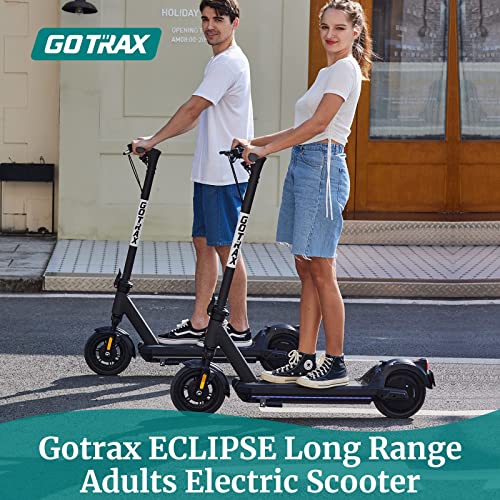 Gotrax Eclipse Electric Scooter, 10" Pneumatic Tire, Max 28 Mile and 20 Mph 500W Motor with Front Double Suspension and Double Brake, Bright Headlight&Red Tail Light,Foldable Escooter for Adult Black