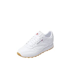 reebok unisex adult classic leather sneaker, ftwr white/pure grey 3/ rubber gum-03, 11.5 women 10 men us