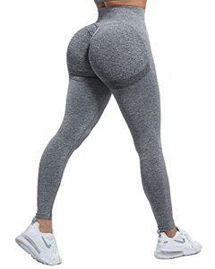 chrleisure butt lifting workout leggings for women, scrunch butt gym seamless booty tight (dark gray, m)