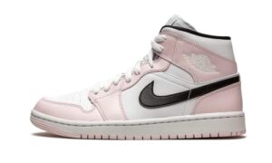 nike jordan womens wmns air jordan 1 mid bq6472 500 barely rose, light violet/black-white, size 7w