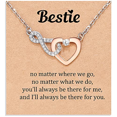 Shonyin Friendship Necklace for Women Infinity Heart Pendant BFF Necklace Jewelry Gifts for Teen Girls Sister Bestie Best Friend