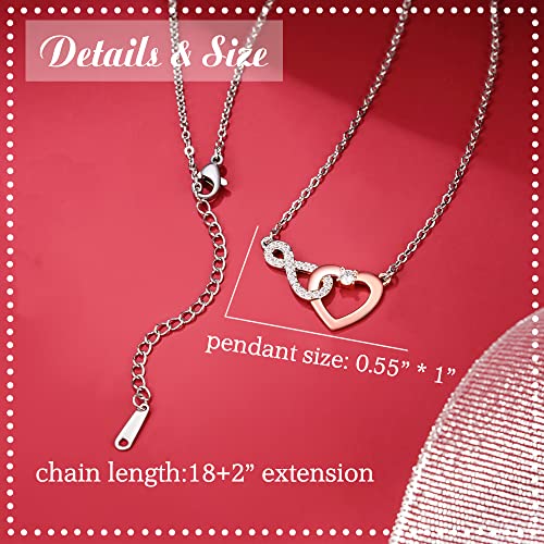 Shonyin Friendship Necklace for Women Infinity Heart Pendant BFF Necklace Jewelry Gifts for Teen Girls Sister Bestie Best Friend