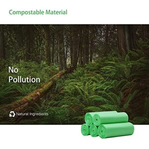 Biodegradable Trash Bags, Small Compostable Garbage Can Liners, Compatible with 8-10L Kitchen Cabinet Door Hanging Waste Bin 2.6 Gallon Green (80 PCS)