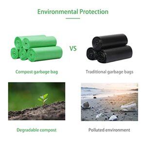 Biodegradable Trash Bags, Small Compostable Garbage Can Liners, Compatible with 8-10L Kitchen Cabinet Door Hanging Waste Bin 2.6 Gallon Green (80 PCS)