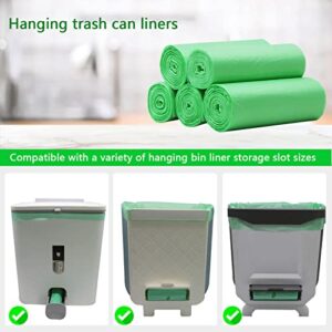 Biodegradable Trash Bags, Small Compostable Garbage Can Liners, Compatible with 8-10L Kitchen Cabinet Door Hanging Waste Bin 2.6 Gallon Green (80 PCS)