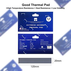 Thermal Pad 3mm 12.8 W/mK, 120x20x3.0mm, Thermalright High-Temperature Resistance Heat Resistance Non-Conductive,Silicone Thermal Pad for PC Heatsink M.2/SSD/NVME/GPU/CPU/LED