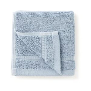 Amazon Basics Cotton Washcloths, Made with 30% Recycled Cotton Content - 12-Pack, Blue