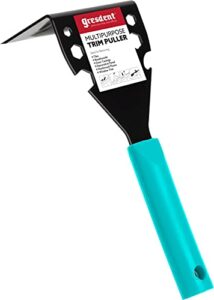 gresdent trim puller heavy duty pry bar home trim tile removal tool remodeling wood floor baseboard molding nail pulling and hex wrench tool (green)