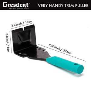 Gresdent Trim Puller Heavy Duty Pry Bar Home Trim Tile Removal Tool Remodeling Wood Floor Baseboard Molding Nail Pulling and Hex Wrench Tool (Green)