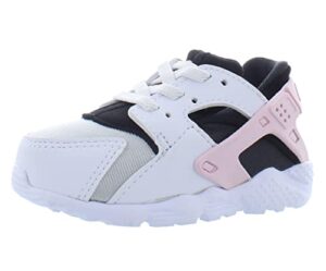 nike baby boy's huarache run (infant/toddler) white/pink foam/grey fog/off noir 10 toddler m