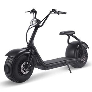 2000w motor lithium electric scooter for adults, fat tire electric scooter with seat, lcd display, bright led headlight, hydraulic front and rear brakes and wide deck