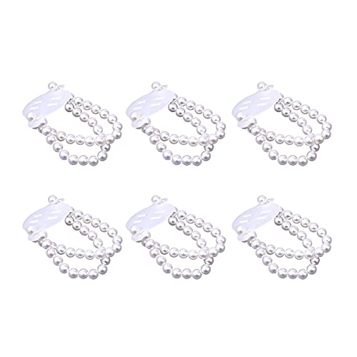 Wrist Corsage Bands,6 Pcs DIY Pearl Wrist Bands Elastic Wristlets Corsage Accessories Wedding Wrist Corsages Bracelets For Wedding Party Prom Bride