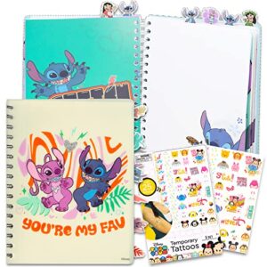 walt disney studio lilo and stitch school supplies bundle - disney lilo and stitch journal notebook for kids adults stitch school stuff set with tsum tsum stickers (lilo and stitch notebook)