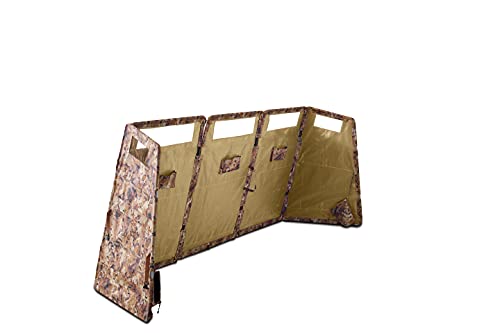 Rig'Em Right Waterfowl Panel Blind with Unique Crossbar Stabalizer, Removable Weight Bags, See Through Mesh Windows, Stubble Straps, Steel Frame and More (Gore Optifade Marsh)