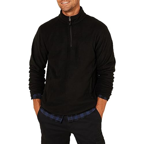 Amazon Essentials Men's Quarter-Zip Polar Fleece Jacket, Black, XX-Large