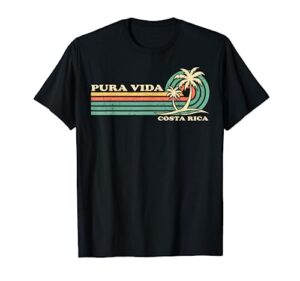 retro vintage family vacation costa rica pura vida beach t-shirt