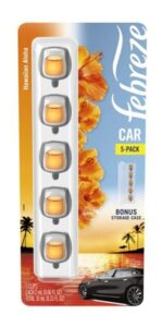 febreze car hawaiian aloha 5 pack with bonus storage case