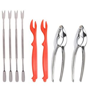 hemoton home tool set 1 set 8pcs seafood set lobster leg sheller crab shell opener remover lobster fork pick kitchen gadget for home restaurant flackers crackers