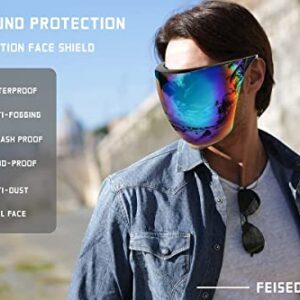 FEISEDY Full Cover Face Visor Protective Glasses Mirror Shield Sunglasses Anti Fog B2781