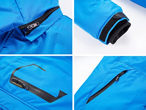 INVACHI Men's Mountain Waterproof Ski Coat Windproof Rain Jacket Winter Warm Hooded Coat