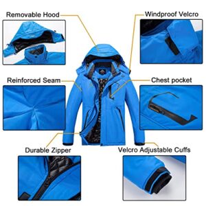 INVACHI Men's Mountain Waterproof Ski Coat Windproof Rain Jacket Winter Warm Hooded Coat