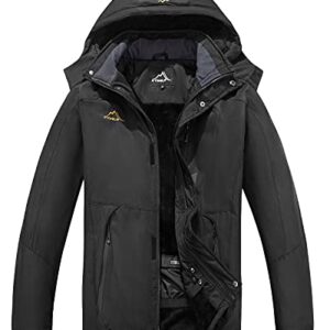 FTIMILD Men's Ski Jacket Waterproof Warm Winter Mountain Windbreaker Hooded Raincoat Snow Jackets