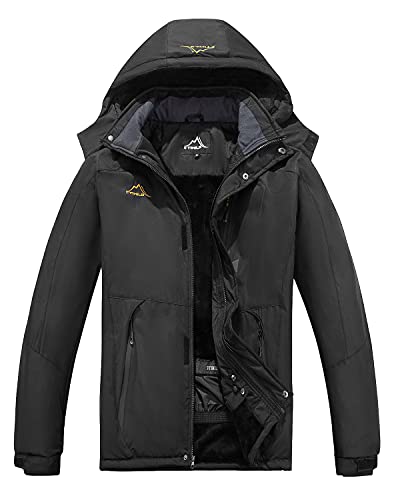 FTIMILD Men's Ski Jacket Waterproof Warm Winter Mountain Windbreaker Hooded Raincoat Snow Jackets