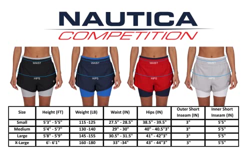 Women's Running Shorts Elastic High Waisted Dry-Fit Moisture Wicking Performance Workout Athletic Biker Compression Pocket (as1, Alpha, s, Regular, Regular, Navy - Nautical Blue)