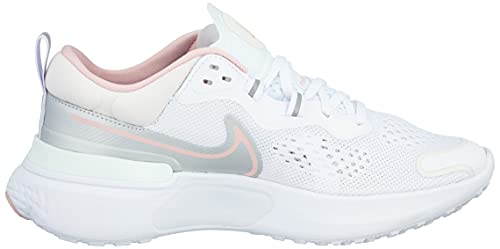 Nike Women's React Miler 2 Shoes, White/Pink, 10.5