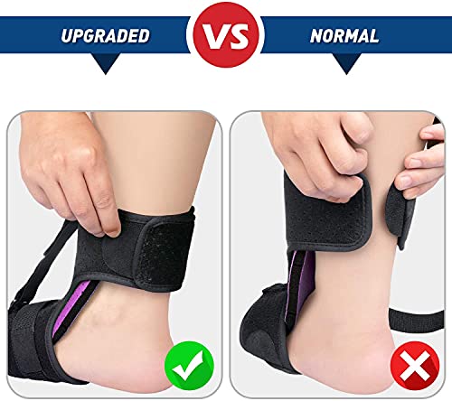 Adjustable Plantar Fasciitis Night Splint,Improved Dorsal Night Splint with Massage Ball,Adjustable Ankle Foot Drop Orthotic Brace for Plantar Fasciitis, Foot Drop Ankle Pain, Achilles Tendonitis Support for Women, Men (blue)