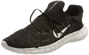 nike women's race running shoe, black white dk smoke grey, 6.5