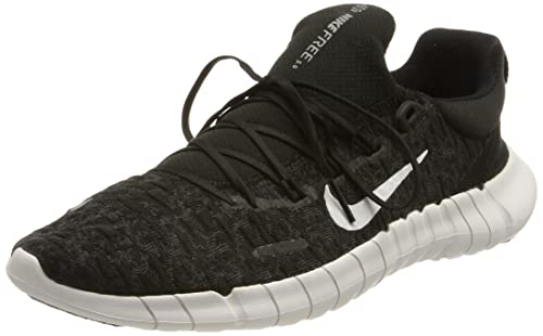 NIKE Women's Race Running Shoe, Black White Dk Smoke Grey, 6.5