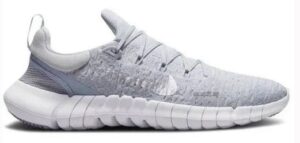 nike women's free rn 5.0 next nature, pure platinum/ghost/metallic silver, 6.5