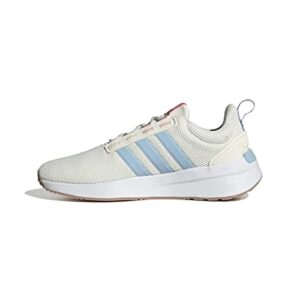 adidas women's racer tr21 running shoe, off white/semi turbo/pulse amber, 7.5