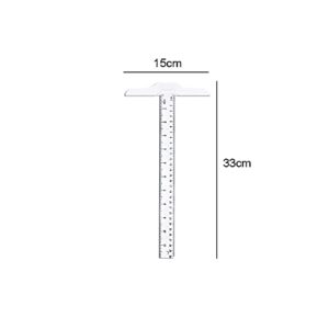 1 Piece T-Square Ruler T Square Ruler Plastic T-Ruler Double Side Measuring T-Ruler for Art Framing and Drafting(12 Inch/ 30 cm, Transparent)