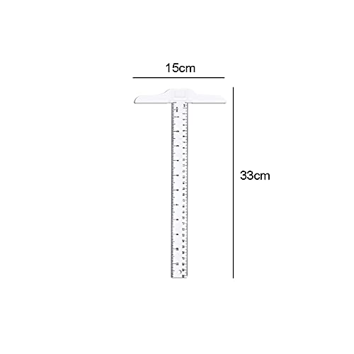 1 Piece T-Square Ruler T Square Ruler Plastic T-Ruler Double Side Measuring T-Ruler for Art Framing and Drafting(12 Inch/ 30 cm, Transparent)