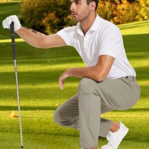 SPECIALMAGIC Golf Pants Men Stretch Slim fit Hiking Pants Lightweight Dress Casual Tapered Zipper Pockets 34