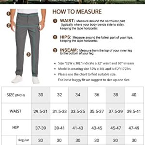 SPECIALMAGIC Golf Pants Men Stretch Slim fit Hiking Pants Lightweight Dress Casual Tapered Zipper Pockets 34