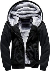 secood hoodies for men zip up sweashirts thick coats fleece sherpa lined winter heavyweight hooded jacket