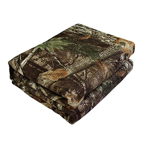 GRVCN Camo Burlap Cradle Mesh Fabric - 75D Camouflage Netting Cover for Hunting Ground Blinds, Camping Military Tree Stands