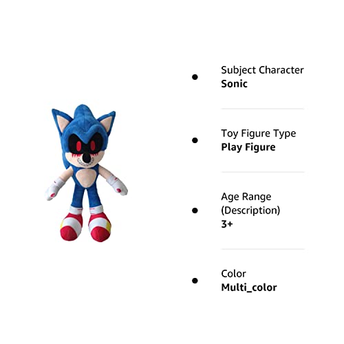 UIQCBHD 14.6 inch Blood Sonic.exe Plush Toy, Dark Sonic.exe Stuffed Animal Gifts for Fans