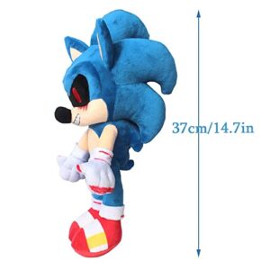 UIQCBHD 14.6 inch Blood Sonic.exe Plush Toy, Dark Sonic.exe Stuffed Animal Gifts for Fans