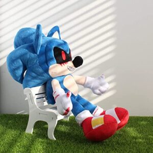 UIQCBHD 14.6 inch Blood Sonic.exe Plush Toy, Dark Sonic.exe Stuffed Animal Gifts for Fans