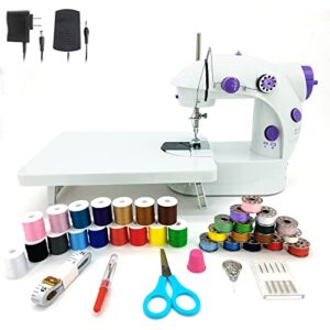 jinyuan mini sewing machine, dual speed portable sewing machine for beginner with light, sewing kit for kids, household