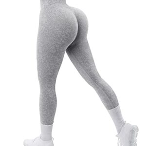 RXRXCOCO Women Seamless Butt Lifting Leggings TIK Tok Booty Lifting Leggings for Women Workout Gym High Waisted Yoga Pants Grey Medium