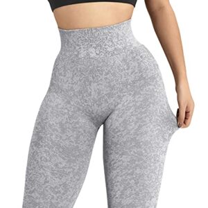 RXRXCOCO Women Seamless Butt Lifting Leggings TIK Tok Booty Lifting Leggings for Women Workout Gym High Waisted Yoga Pants Grey Medium