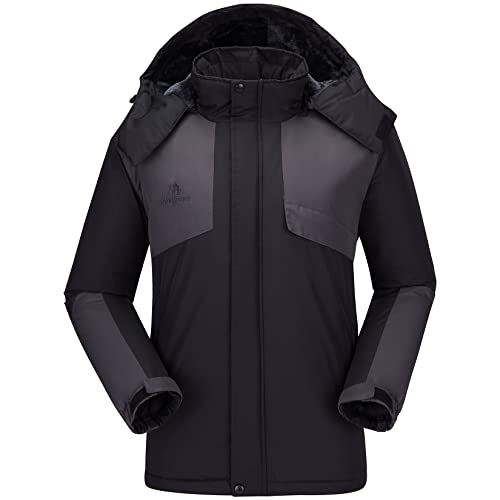 CAMEL CROWN Men's Waterproof Ski Jacket Warm Winter Snow Coat Mountain Windbreaker Hooded Raincoat Snowboarding Jacket