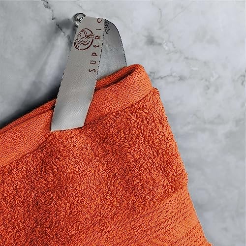 SUPERIOR Long Staple Combed Cotton 8-Piece Solid Towel Set, Washcloths 13” x 13”, Hand Towels 16” x 30”, Bath Towels 27” x 54”, Sandstone